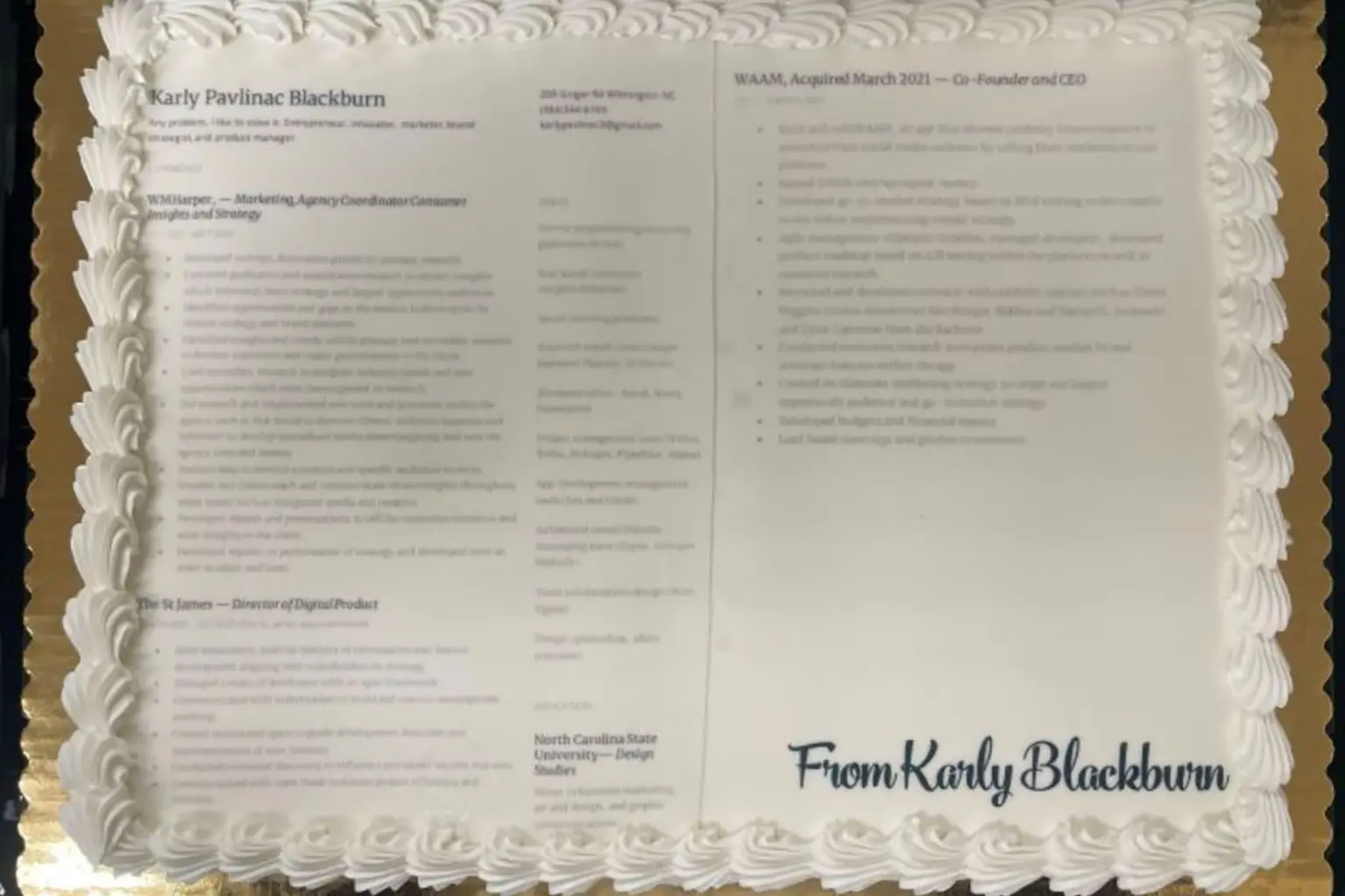 أرادت الحصول على وظيفة فأرسلت سيرتها الذاتية على شكل كعكة! | أكتر